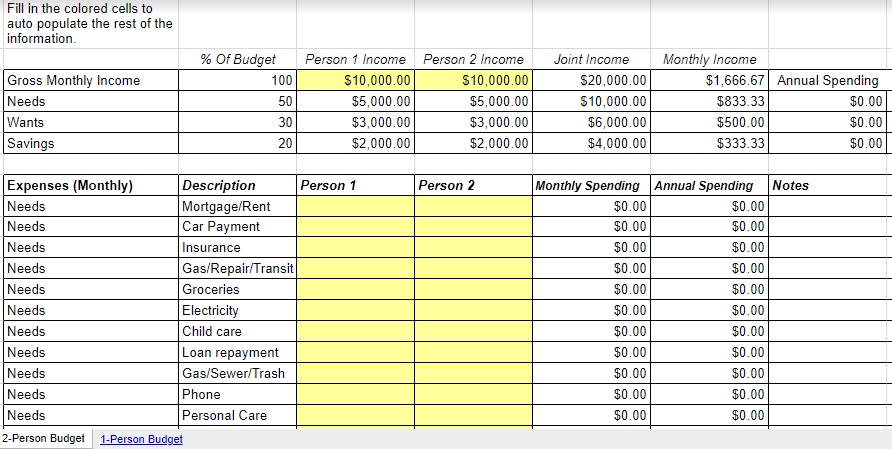 Monthly Budget Planner Spreadsheet Template For Google Sheets Ubicaciondepersonas cdmx gob mx